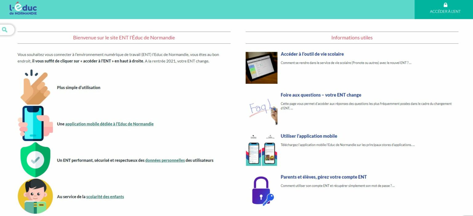 Espace numérique de travail de l'Éducation nationale en Normandie